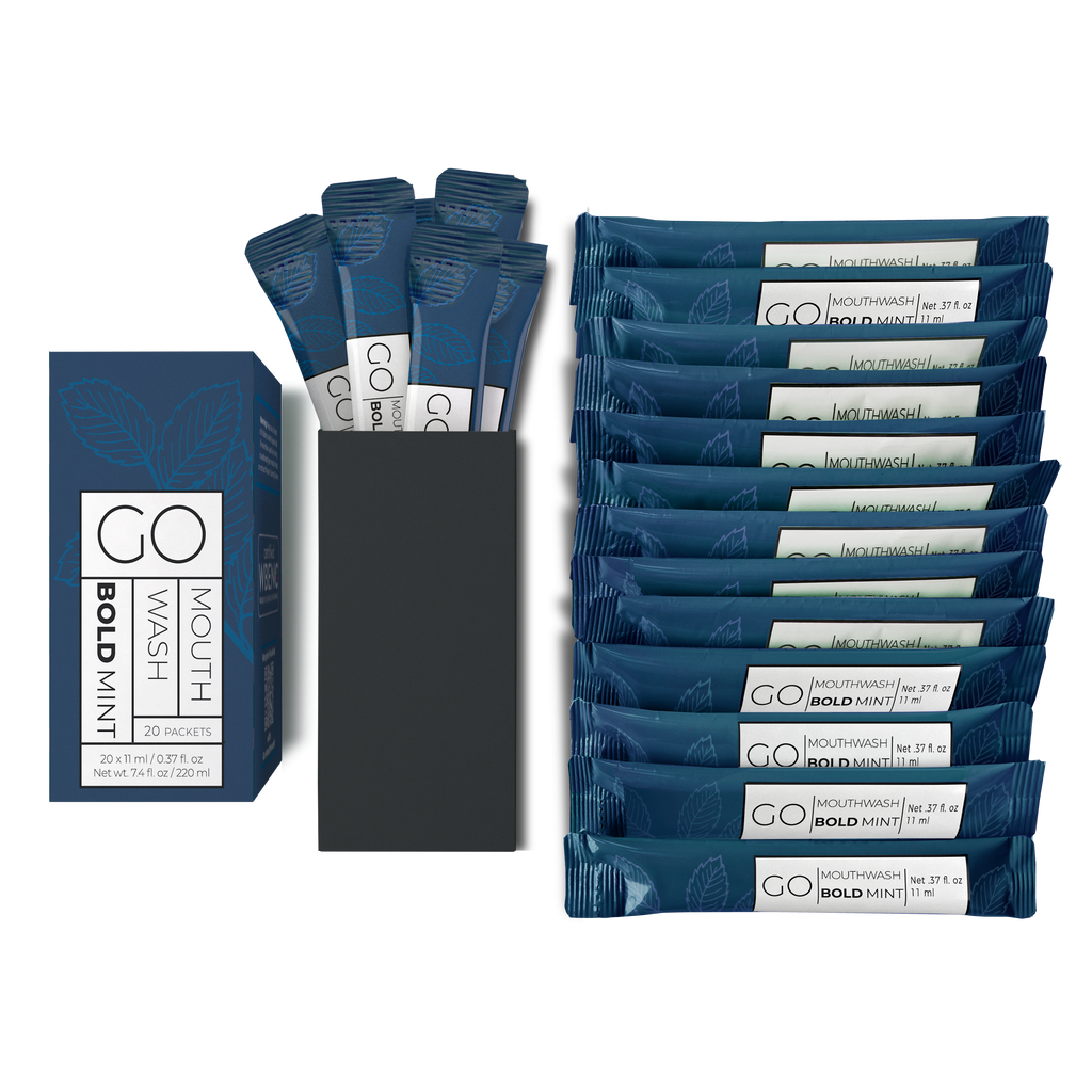 GO Mouthwash - BOLD (1 box - 20 packets) – Go Essentials Travel Packets